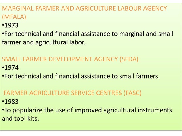 agricultural development programmes | PPTX | Agriculture | Industries
