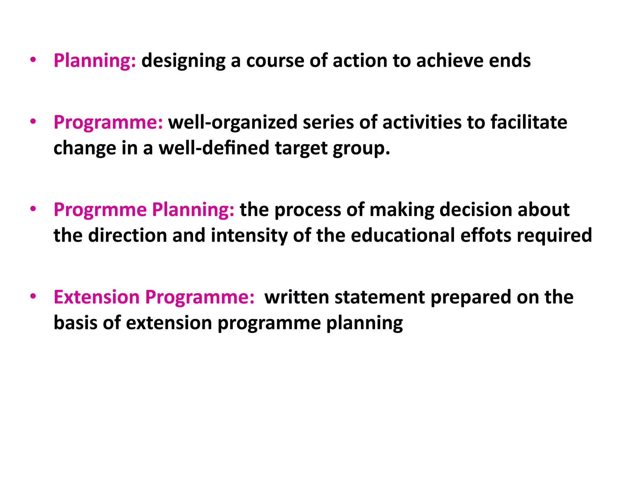 Extension programme planning | PPTX