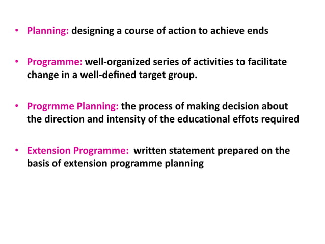 Extension programme planning | PPTX