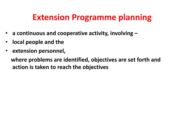Extension programme planning | PPTX