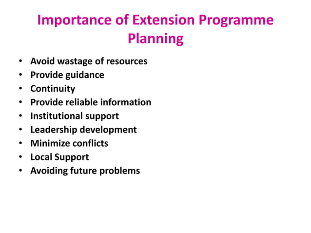 Extension programme planning | PPTX