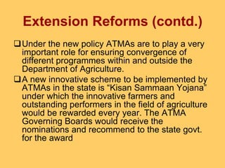 Extension reforms presentation 27 2-07 | PPT | Agriculture | Industries