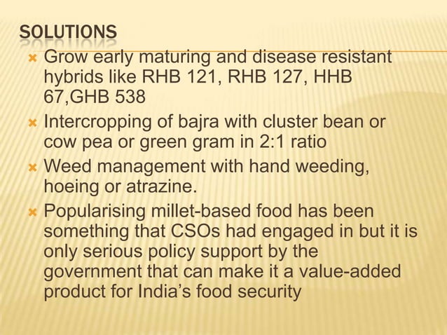 Extension strategies for popularizing millet | PPTX