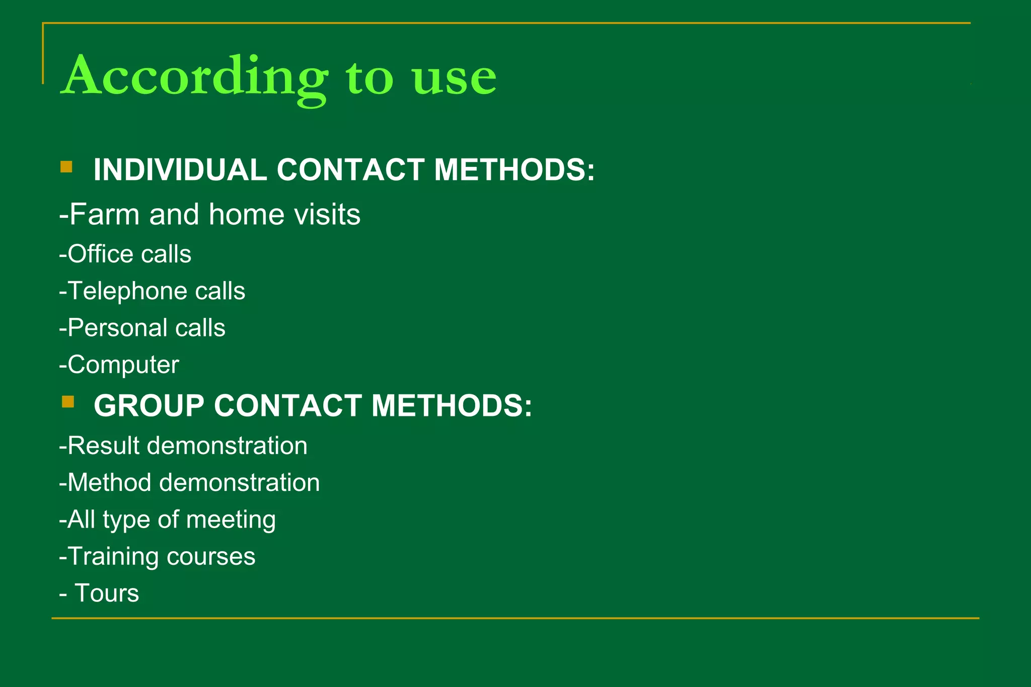 Extension teaching methods | PPT