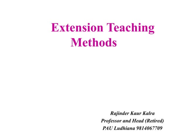 Extension teaching methods | PPTX