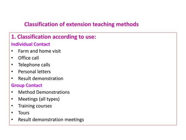 Extension teaching methods | PPT