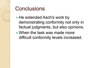 Extension to asch and crutchfield | PPTX