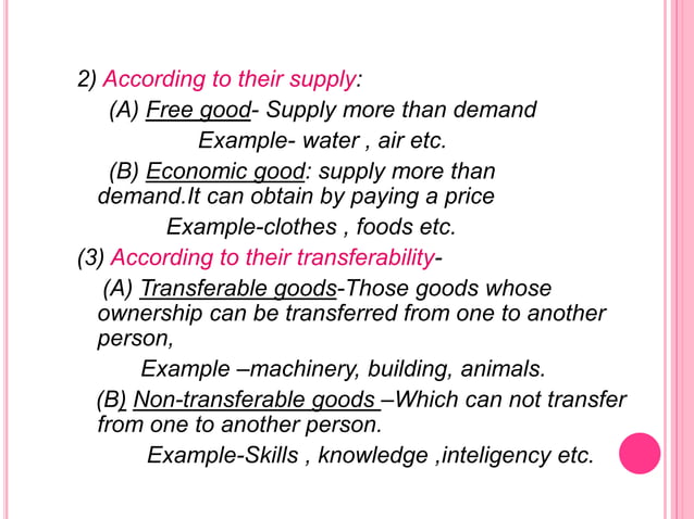 GOODS & TYPE OF GOODS | PPTX | Business | Business and Finance