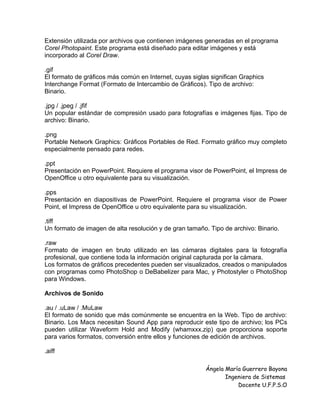 Extension y tamaño | DOC