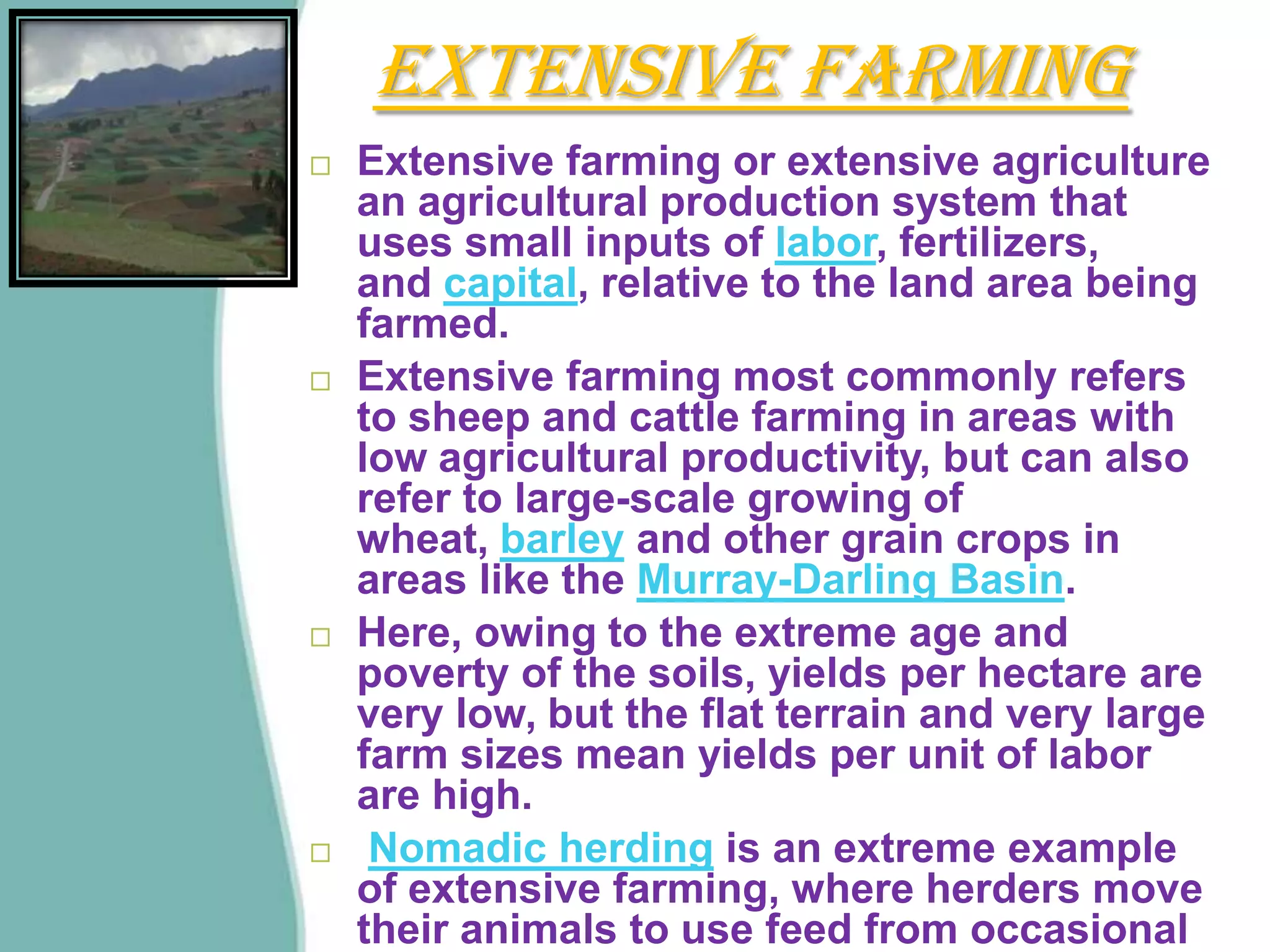 Extensive farming | PPTX