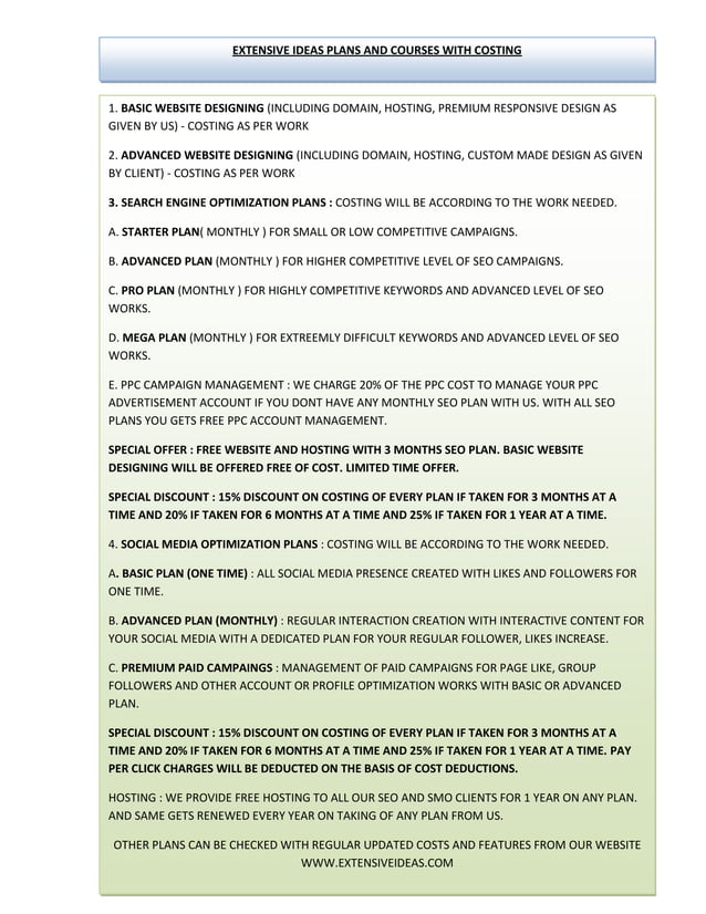 Extensive ideas profile | PDF