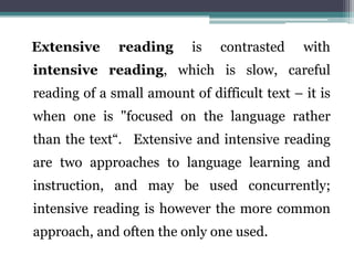 Extensive reading | PPT