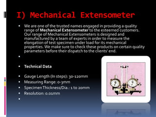 Extensometer for utm machine and muffle furnace | PPTX | Home ...