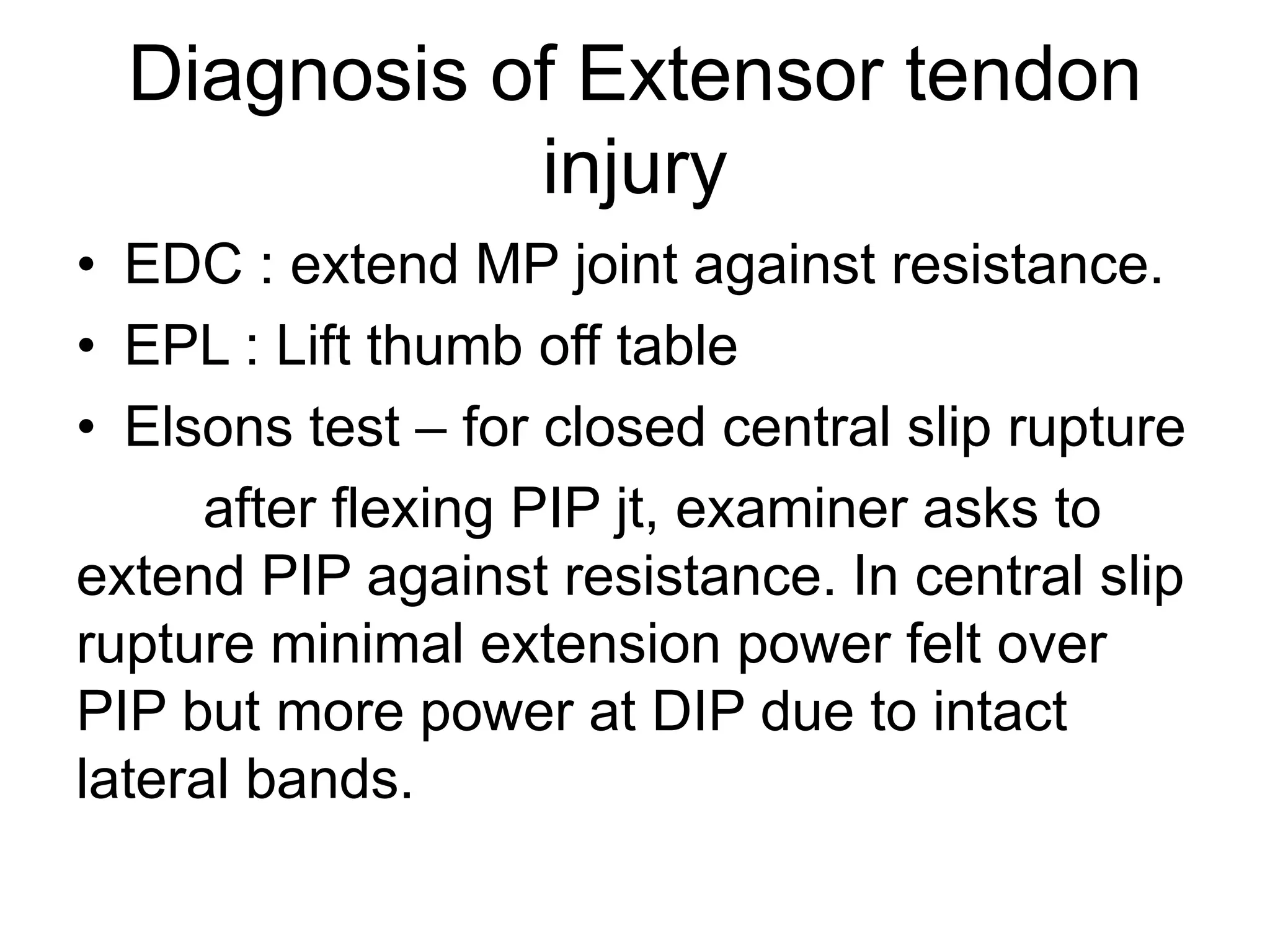 Extensor tendon injuries hand | PPTX | Death, Injury, or Military ...