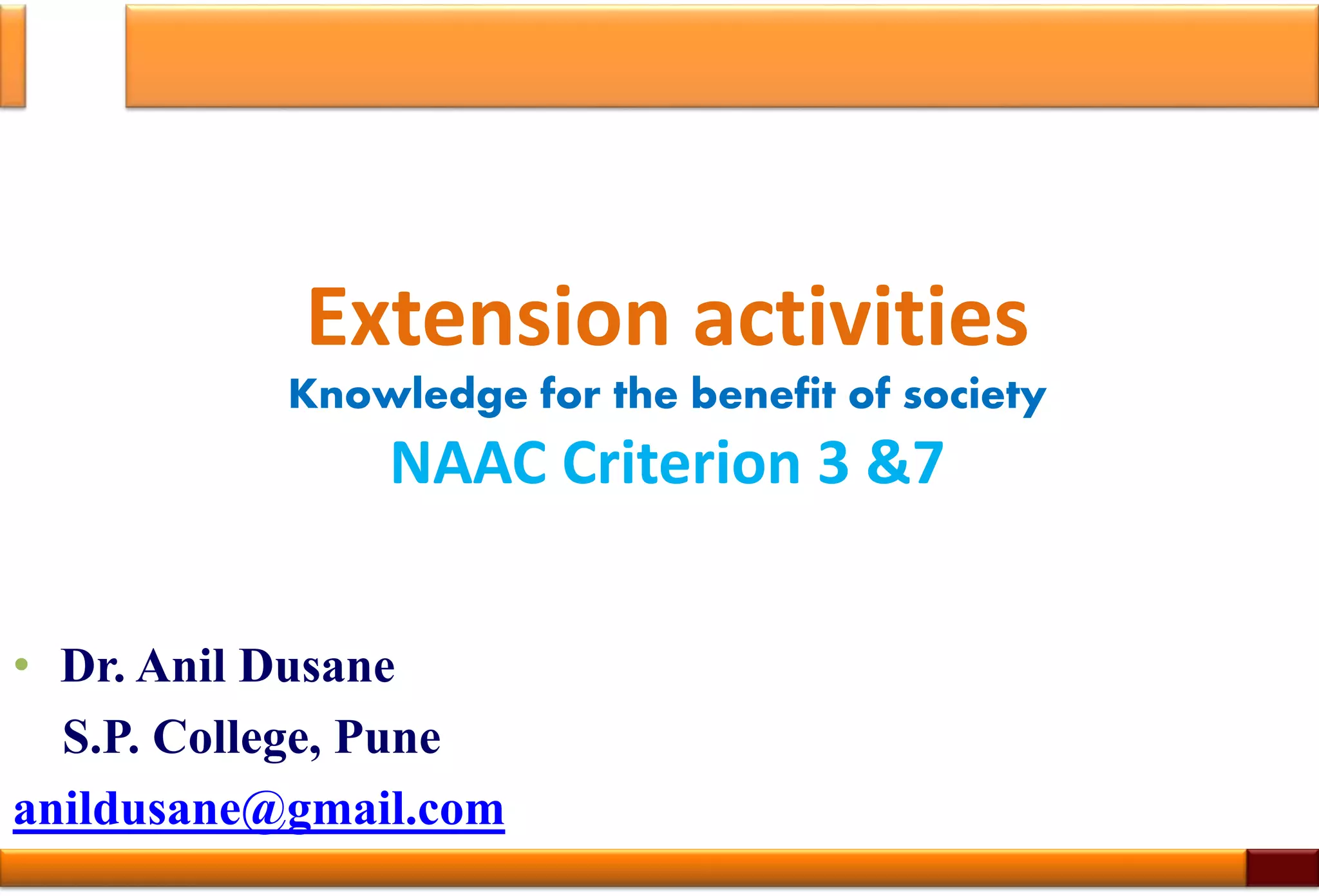 Extention activities-NAAC | PPTX