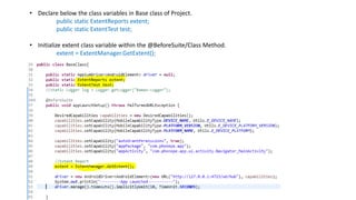Extent Test report v3 with Appium/Selenium | PPTX
