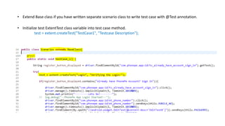 Extent Test report v3 with Appium/Selenium | PPTX