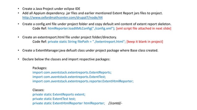 Extent Test report v3 with Appium/Selenium | PPTX | Web Design and HTML ...