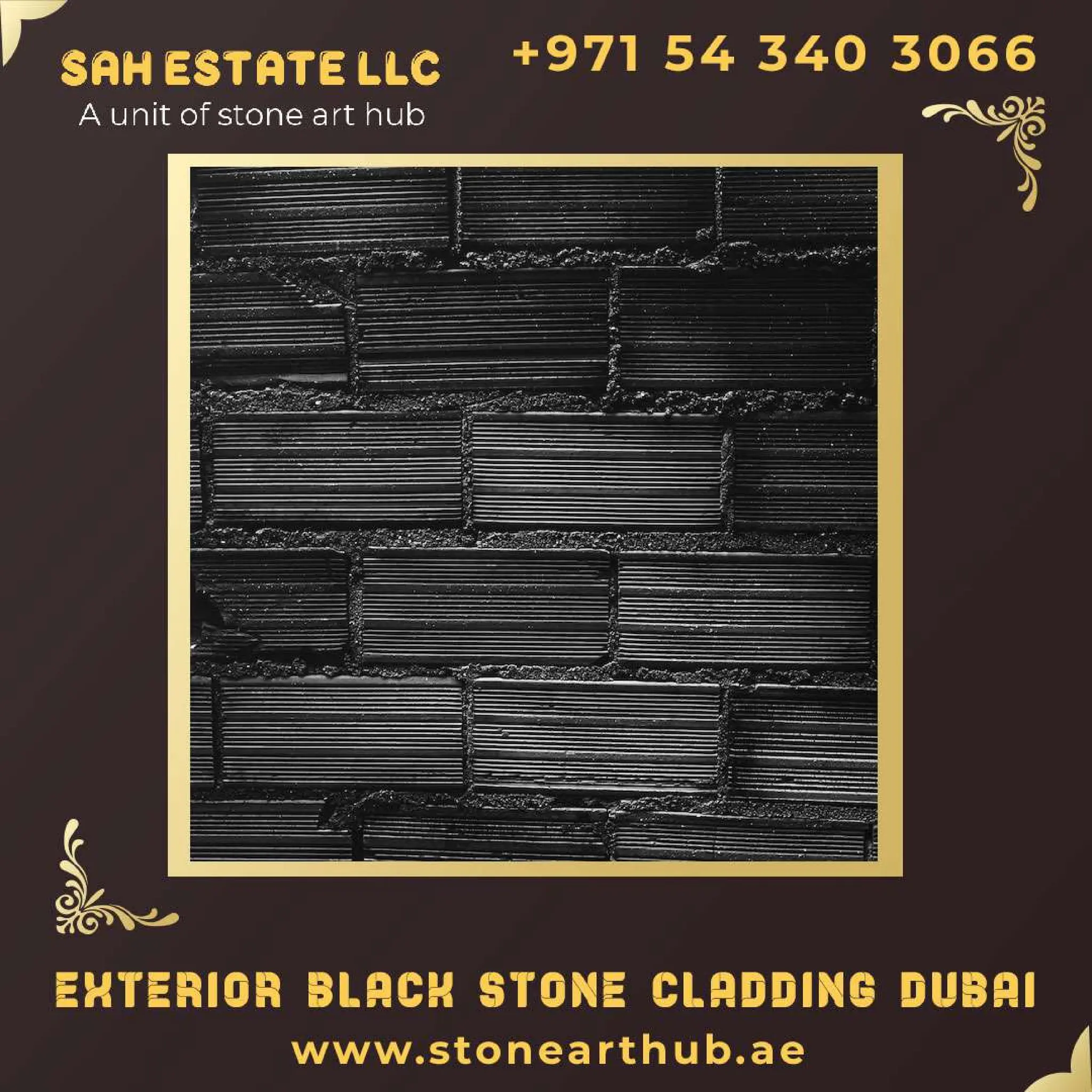 Exterior Black Stone Cladding Dubai - ☎ +971 54 340 3066 | PDF