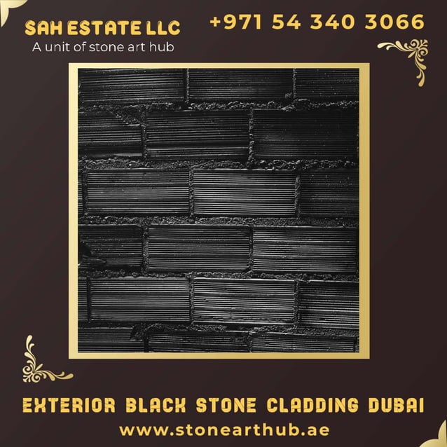 Exterior Black Stone Cladding Dubai - ☎ +971 54 340 3066 | PDF