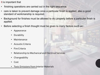 Exterior and interior Finishes- Building Construction | PPTX