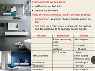 Exterior and interior Finishes- Building Construction | PPTX