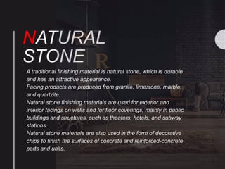 Exterior and interior Finishes- Building Construction | PPTX