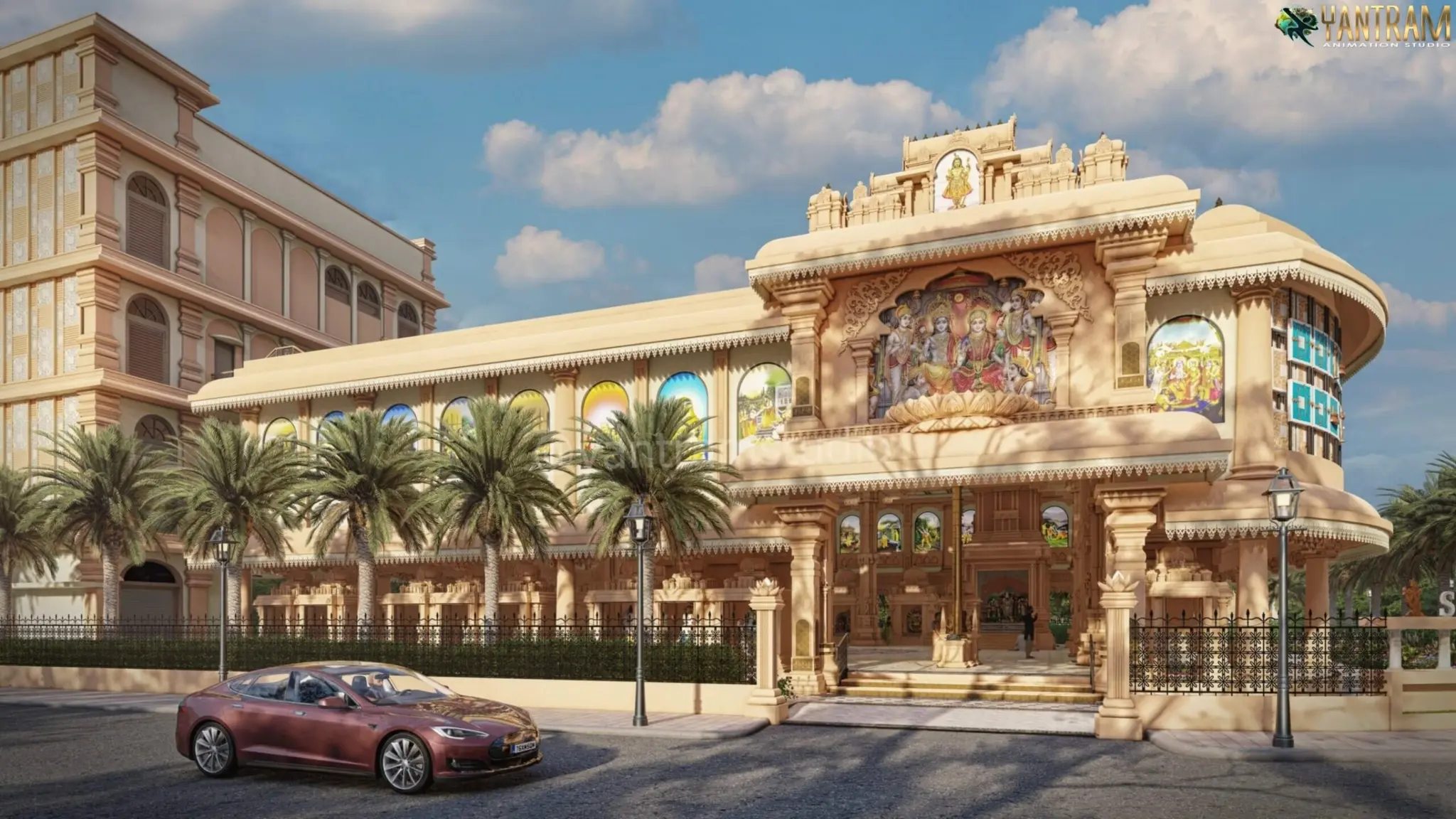 Exterior Rendering of a Temple with Traditional Indian.pptx