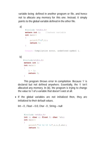 EXTERN -- wherever u define variables, it will get access to use them | PDF