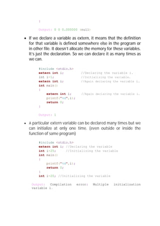 EXTERN -- wherever u define variables, it will get access to use them | PDF