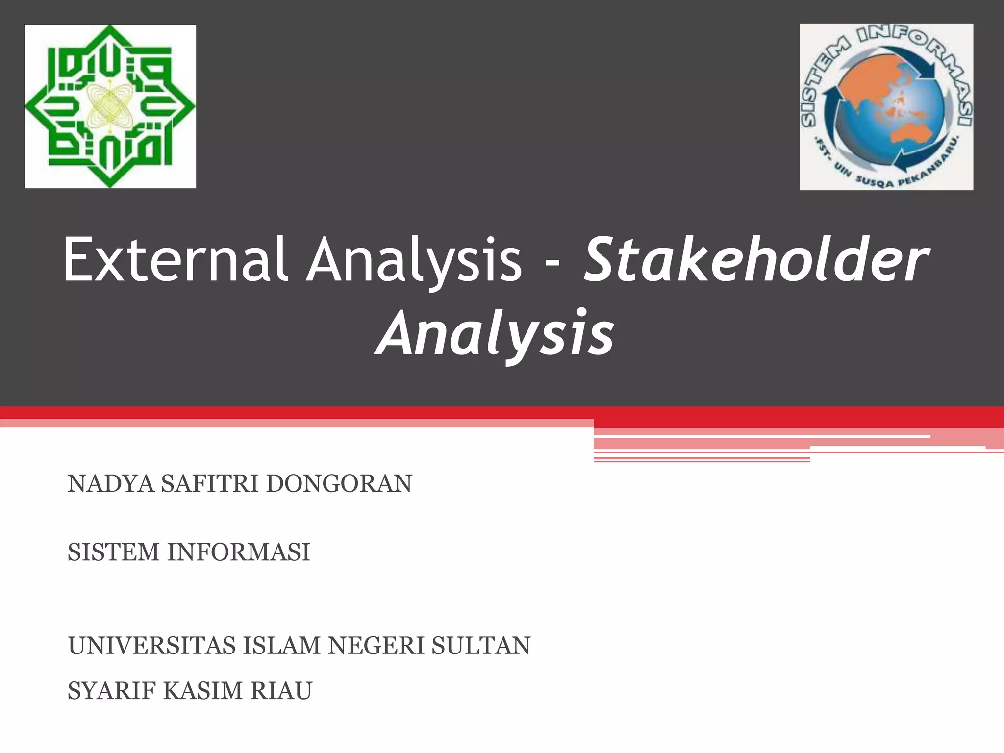 External analysis stakeholder analysis | PPTX