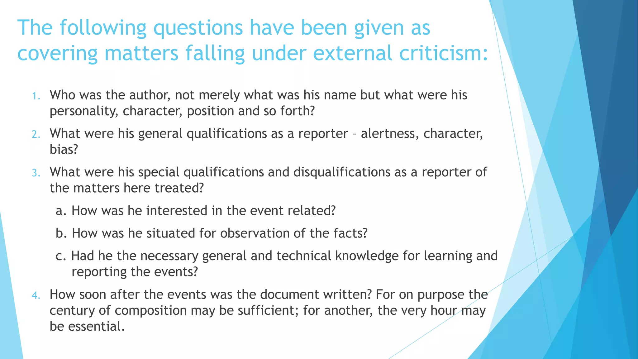 External and internal criticisms | PPTX