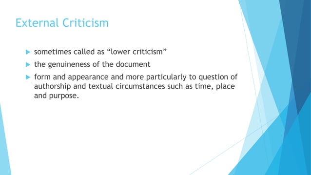 External and internal criticisms | PPTX