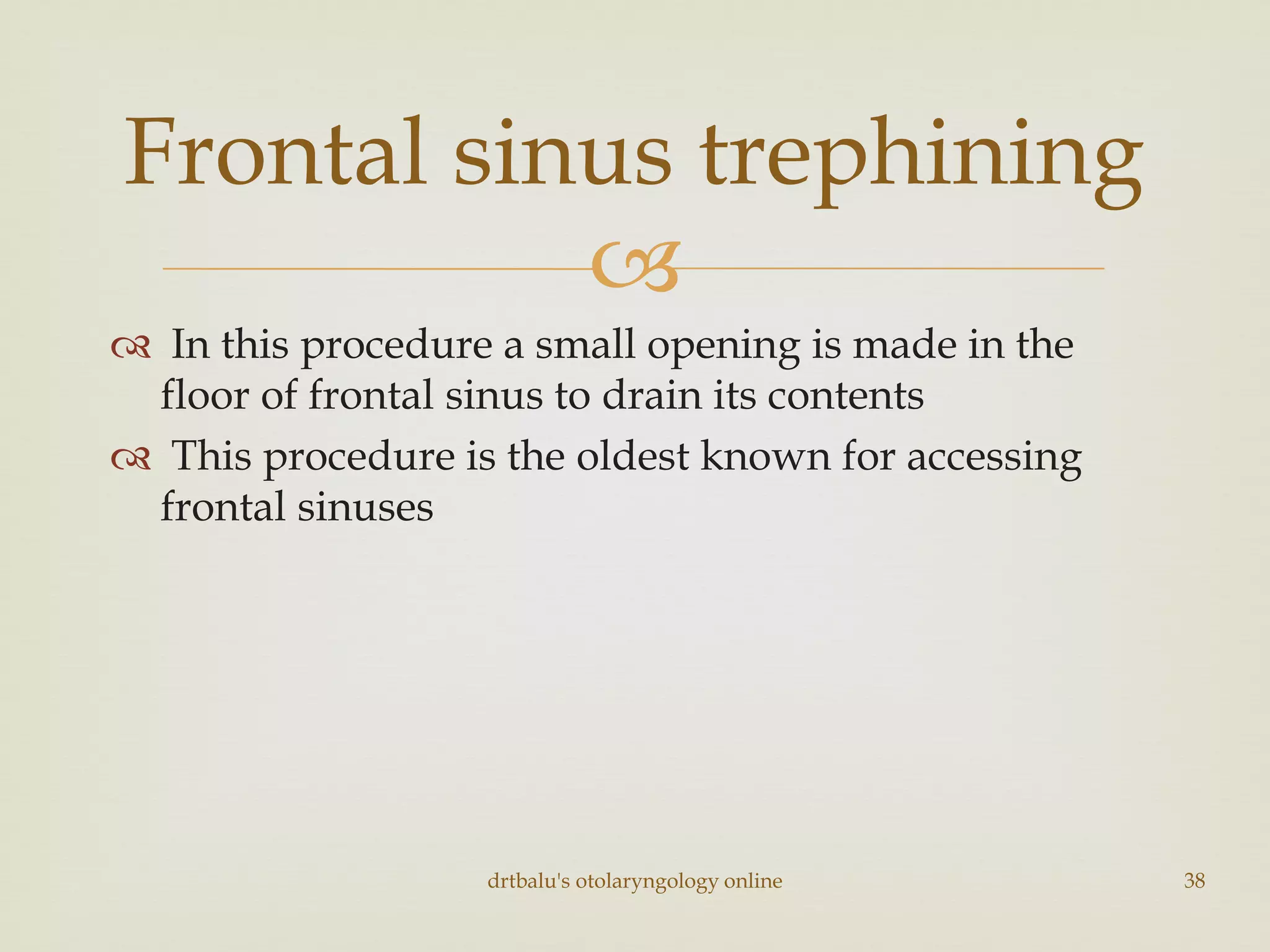 External approaches to sinus surgery | PDF