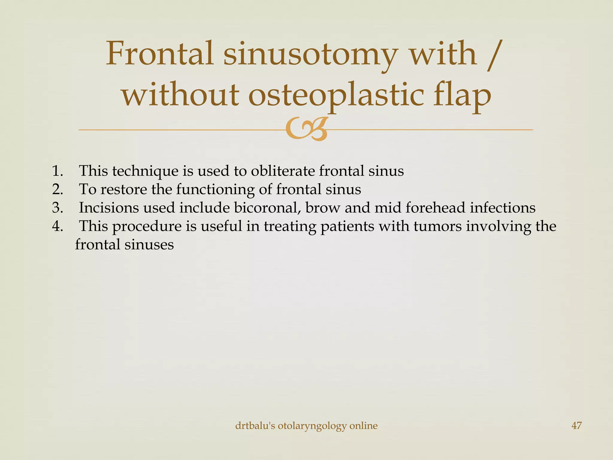 External approaches to sinus surgery | PDF