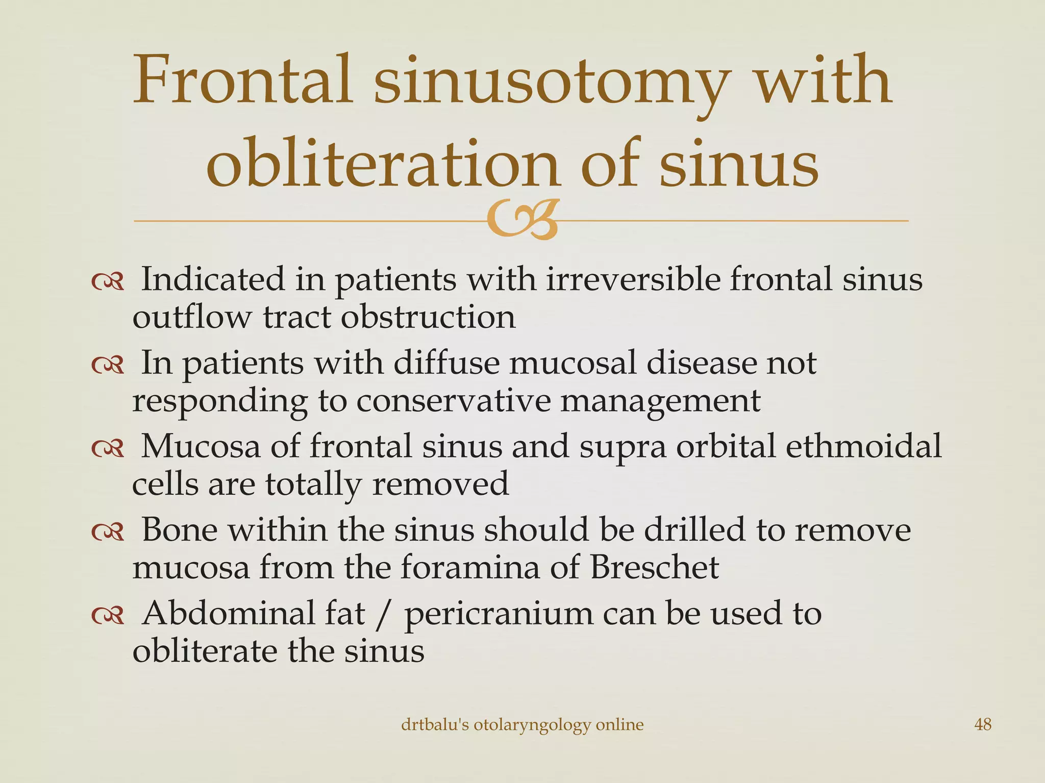 External approaches to sinus surgery | PDF