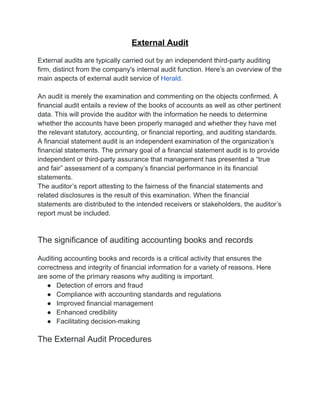 Herald Auditing Services ,External Audit | PDF