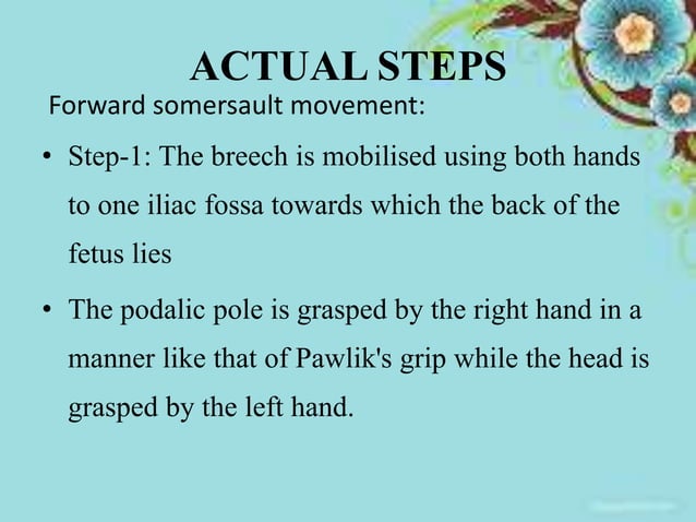 EXTERNAL CEPHALIC VERSION OBG NOTES .pptx | Pregnancy | Reproductive Health
