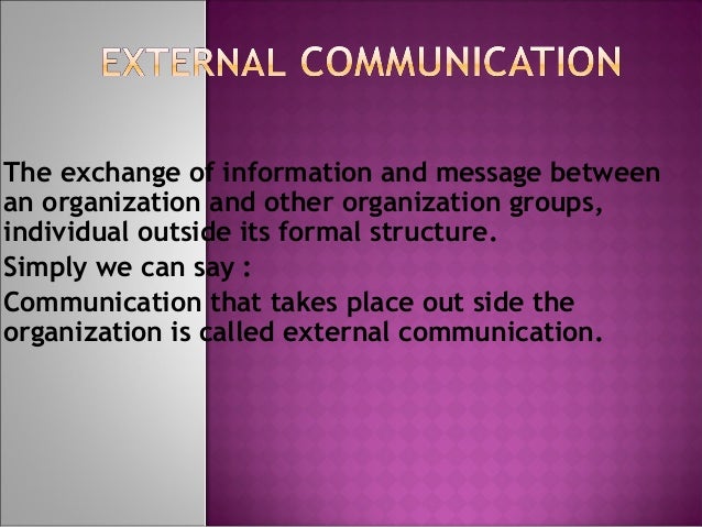 External communication
