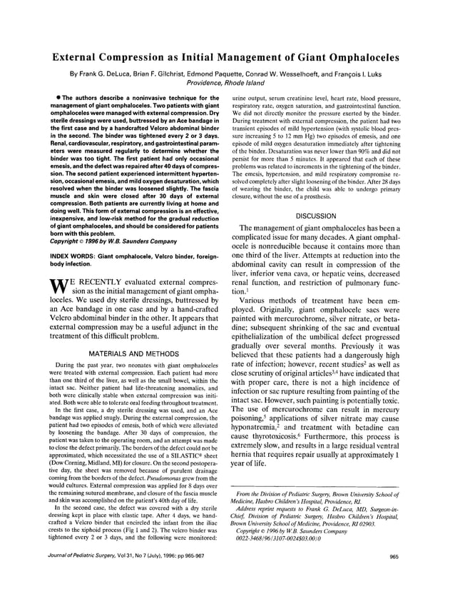 external compression as initial management of giant omphaloceles.pdf ...
