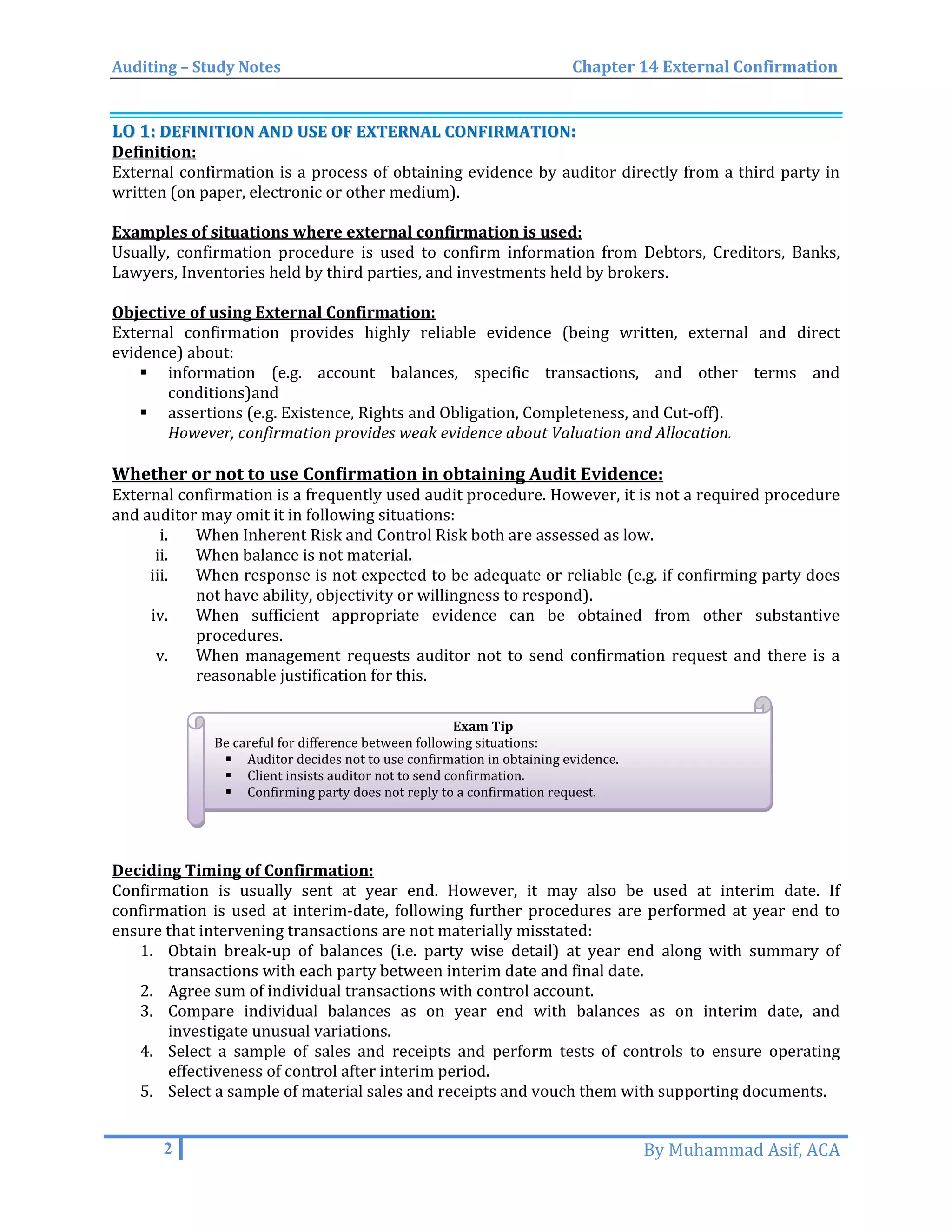 External Confirmation ( Including Case Studies ) | PDF