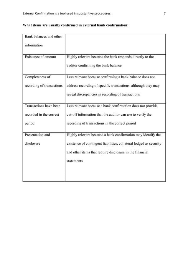 External Confirmation is a tool used in substantive procedures. | PDF