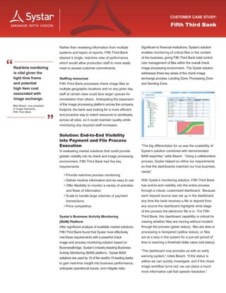 Systar - Fifth Third Bank Increasing Visibility into Check and Image ...