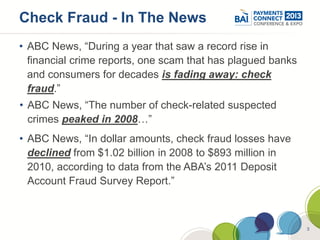 Check Fraud: Why are Losses Trending Down? | PPT