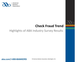 Check Fraud: Why are Losses Trending Down? | PPT