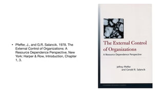 The External Control of Organization: A Resource Dependence Perspective ...