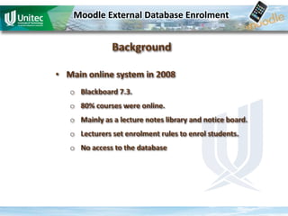 Moodle external database enrolment | PPT
