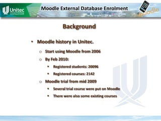 Moodle external database enrolment | PPT
