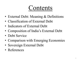 External debt in India & other emerging economies | PPTX