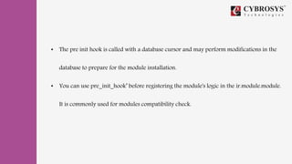 External dependencies ,pre init hook & post init hook in odoo | PPTX